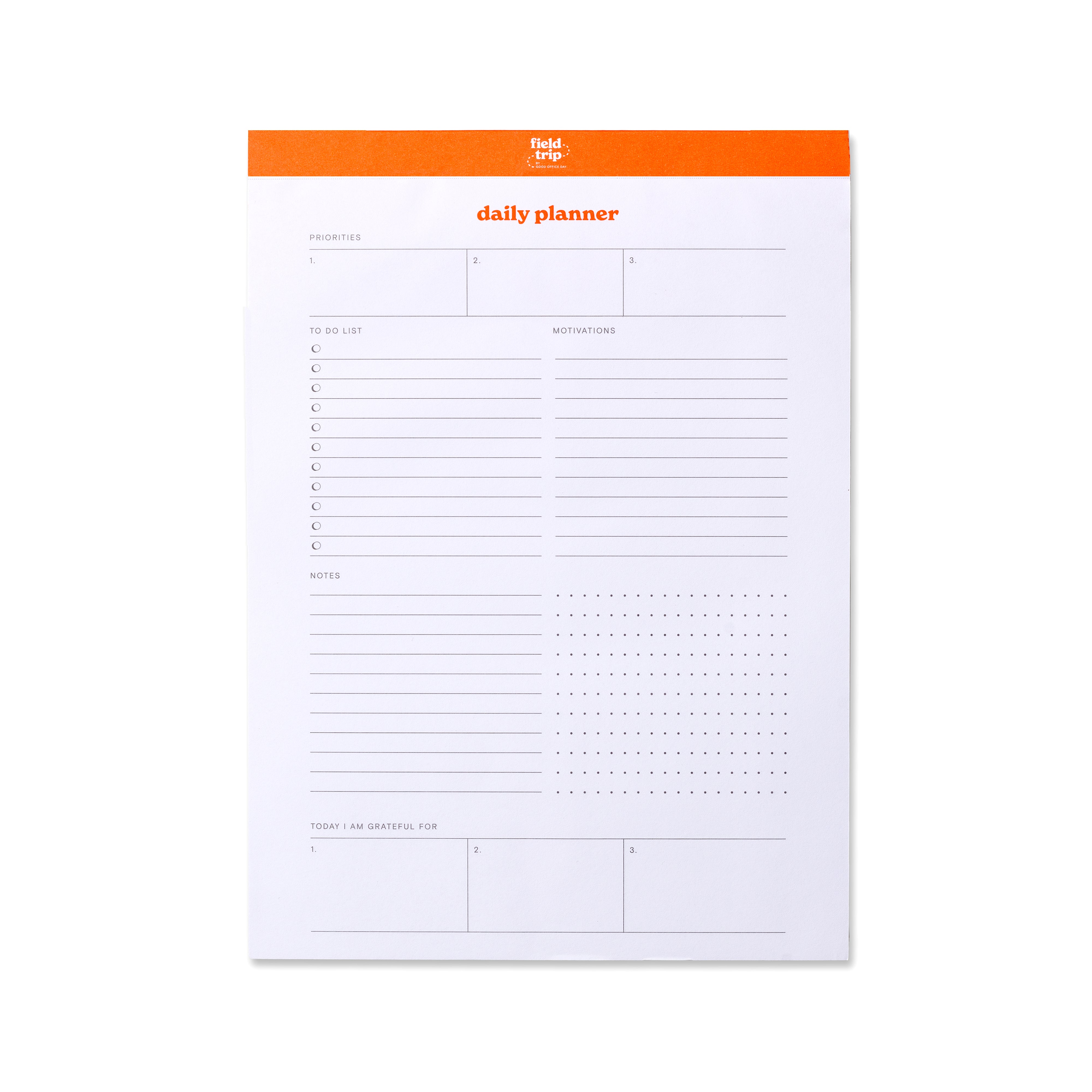Planning Pad Daily Planner – Orange – my-fieldtrip